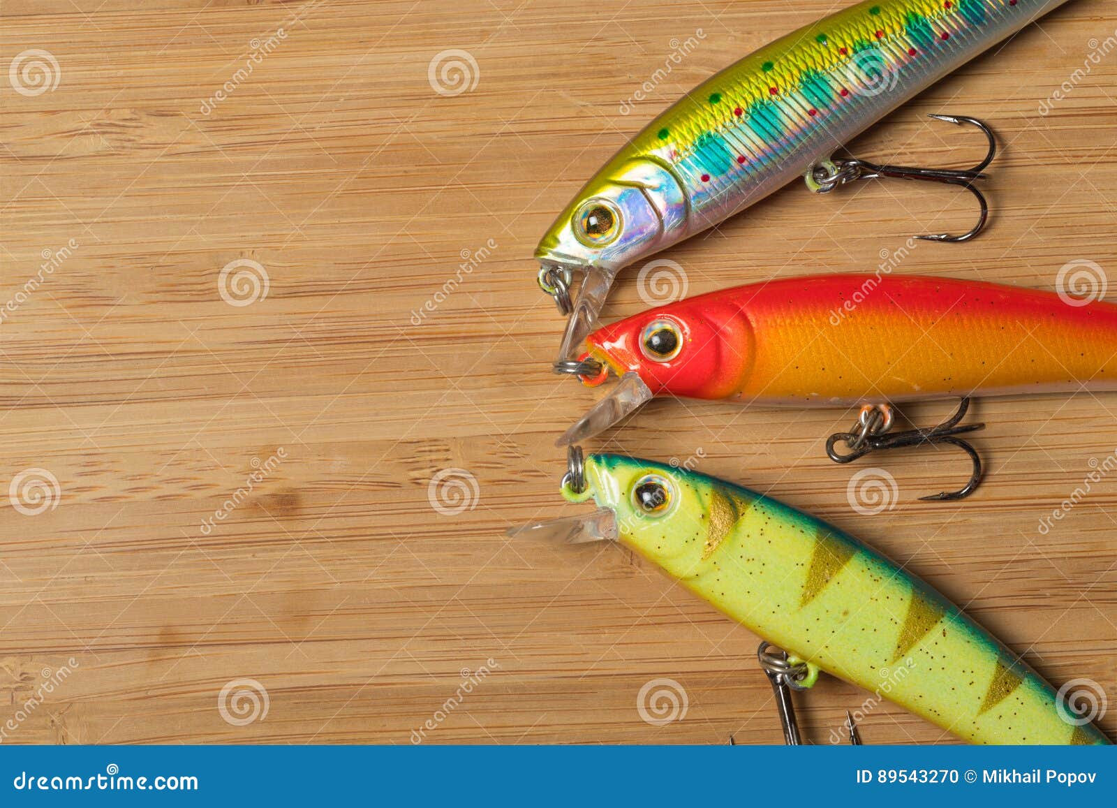 Closeup of a Three Colorful Wobblers. Stock Photo - Image of equipment ...