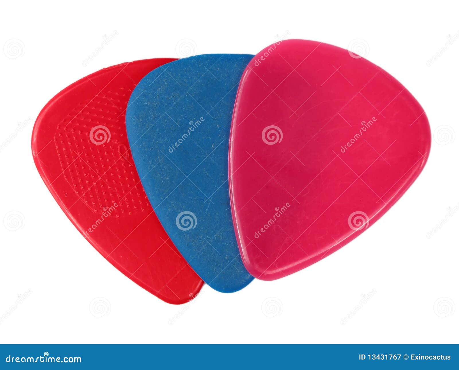 Closeup of Three Colourful Plectrums Stock Image - Image of blue, small ...