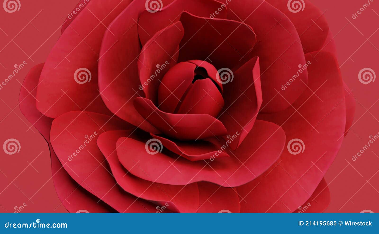 Closeup Three-dimensional Rendering of a Red Rose Stock Image - Image ...