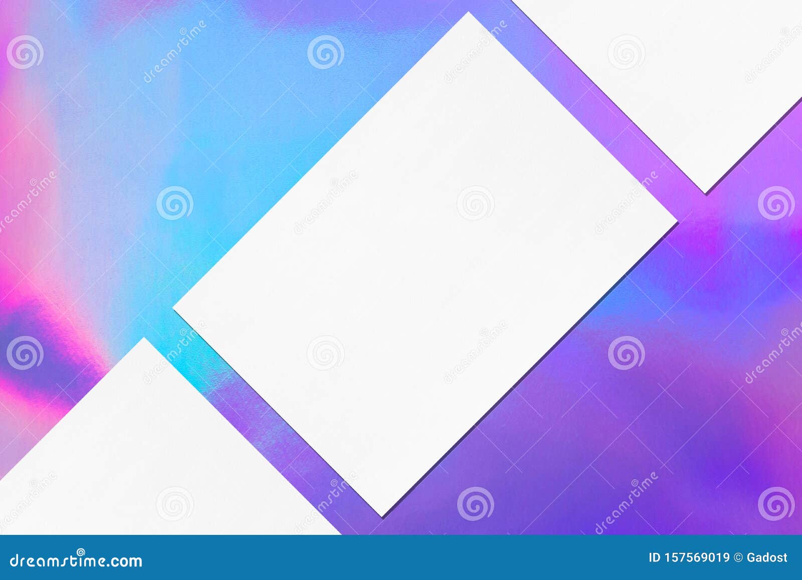 Closeup Of Three Empty White Rectangle Poster Mockups Lying Diagonally ...
