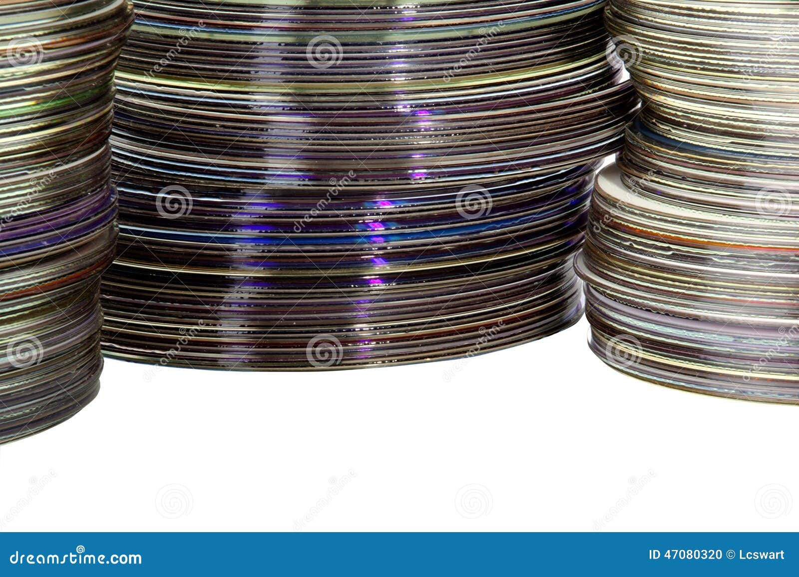 Closeup Three Piles of Colorful Compact Discs Stock Photo - Image of ...