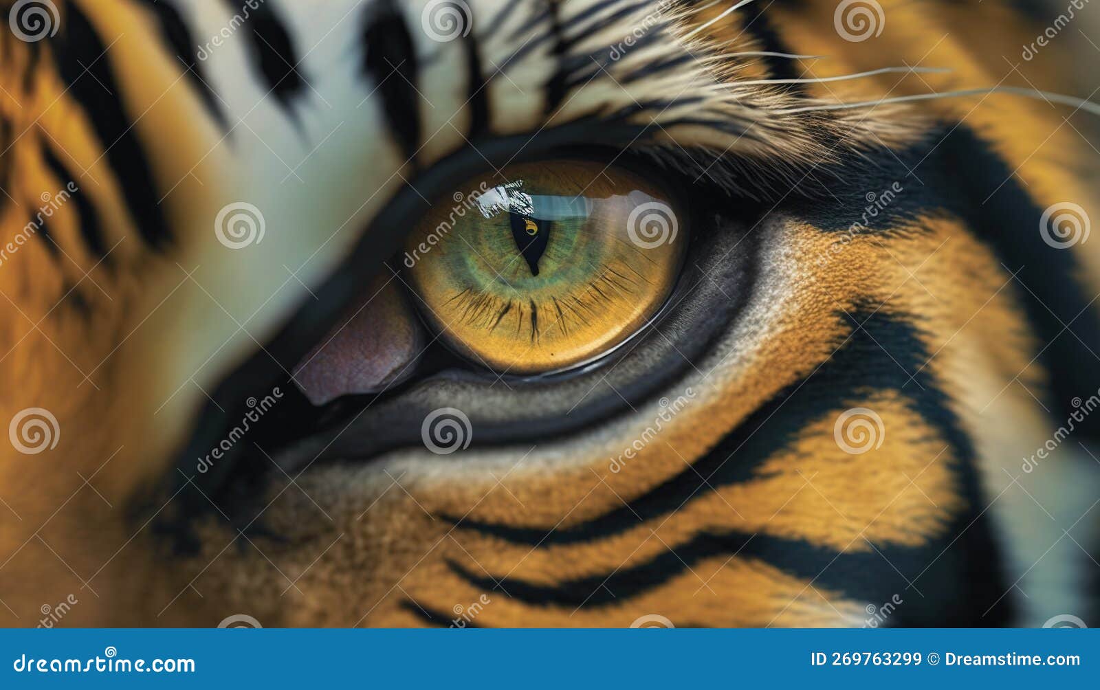 Closeup of Tiger Eye. Macro of Animal Eye Stock Illustration ...