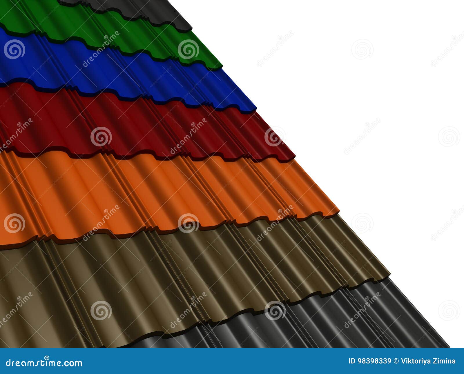 Closeup Tiled Roof 3d Rendering Stock Illustration - Illustration of ...