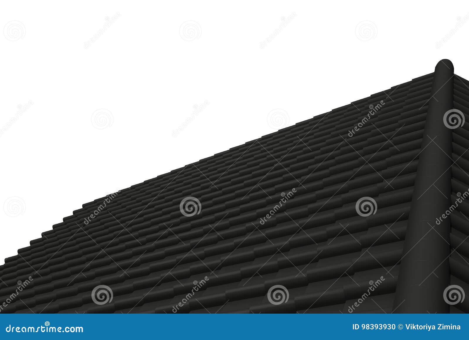 Closeup Tiled Roof 3d Rendering Stock Illustration - Illustration of ...