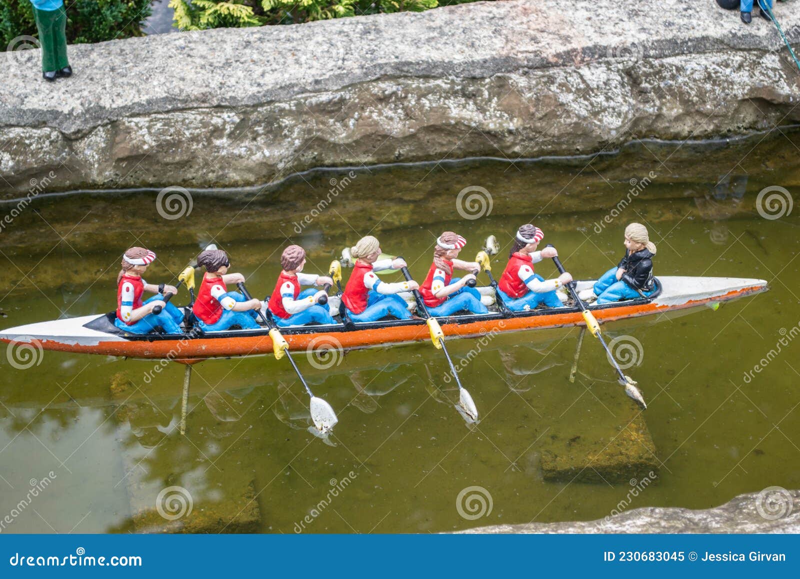 Closeup of Tiny Model People in a Canoe Stock Image - Image of tiny ...