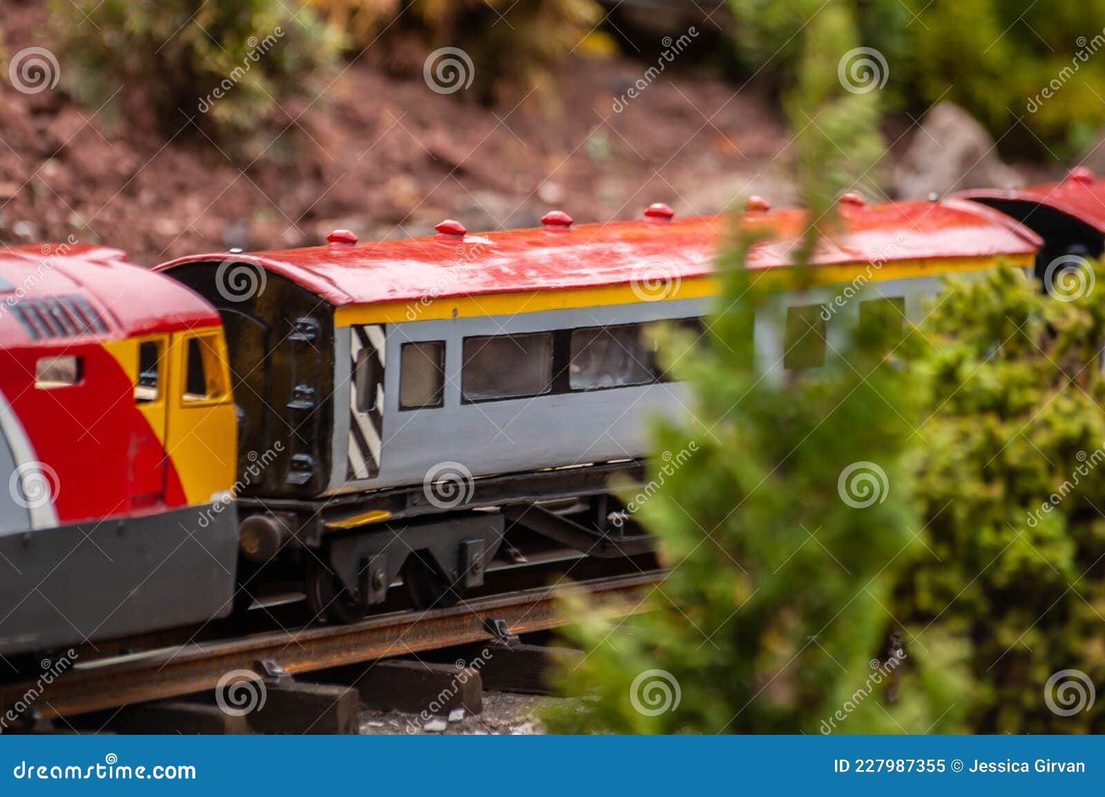 Closeup of Tiny Model Train on a Railway Track Editorial Image - Image ...