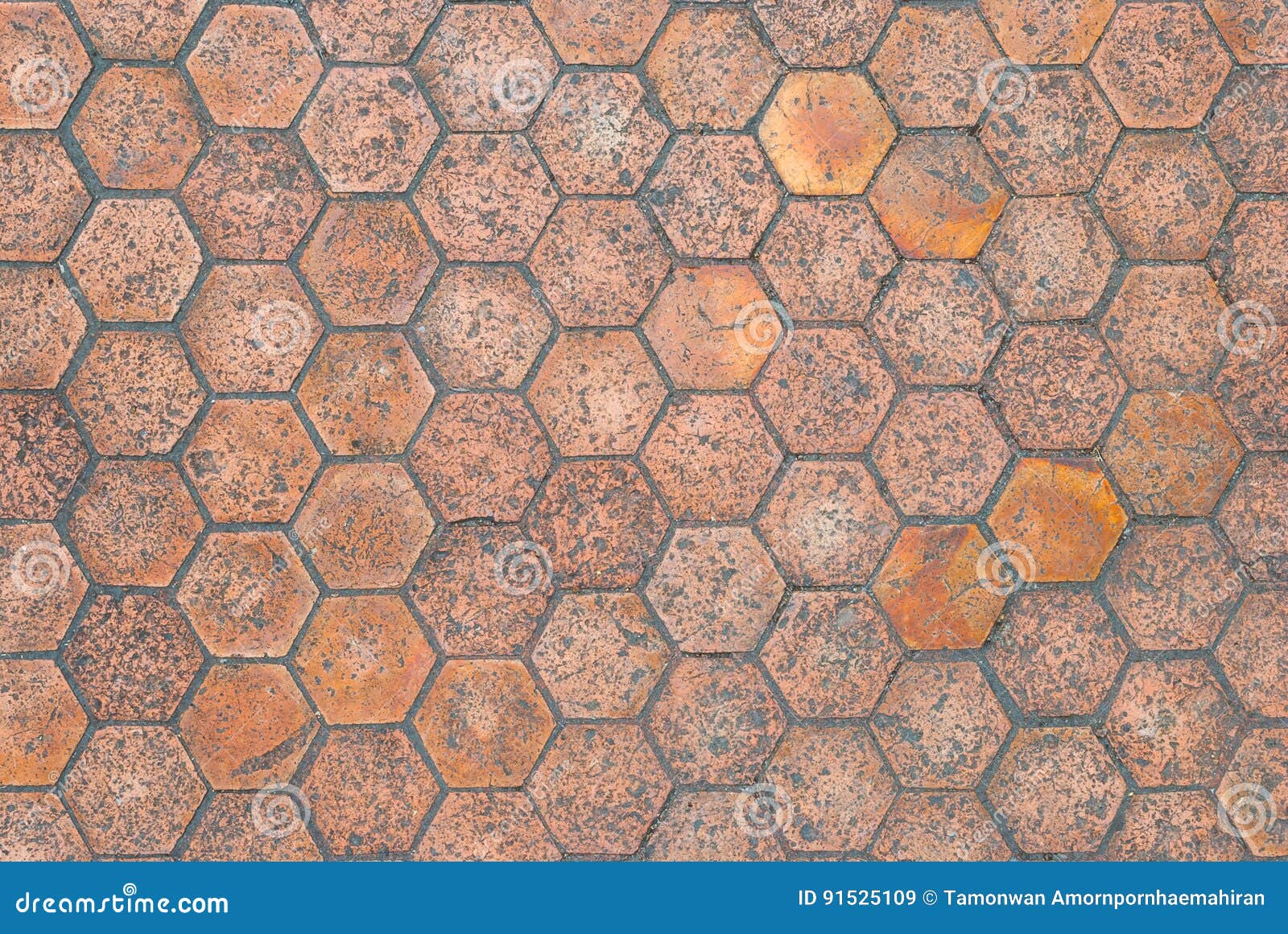 Closeup Of Hexagon Brick Floor Texture Background Royalty-Free Stock ...