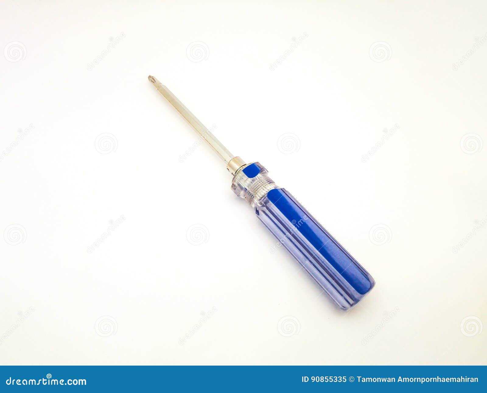 Closeup To Blue and Clear Screwdriver, Isolated Stock Image - Image of ...