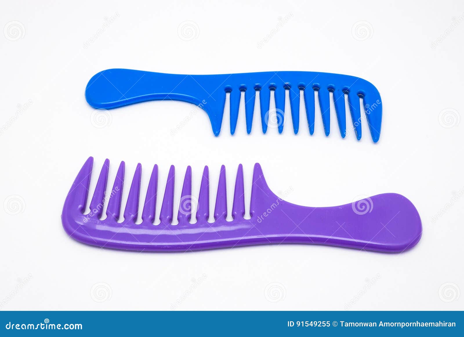 Closeup To Blue and Purple Plastic Comb, Isolated Stock Image - Image ...