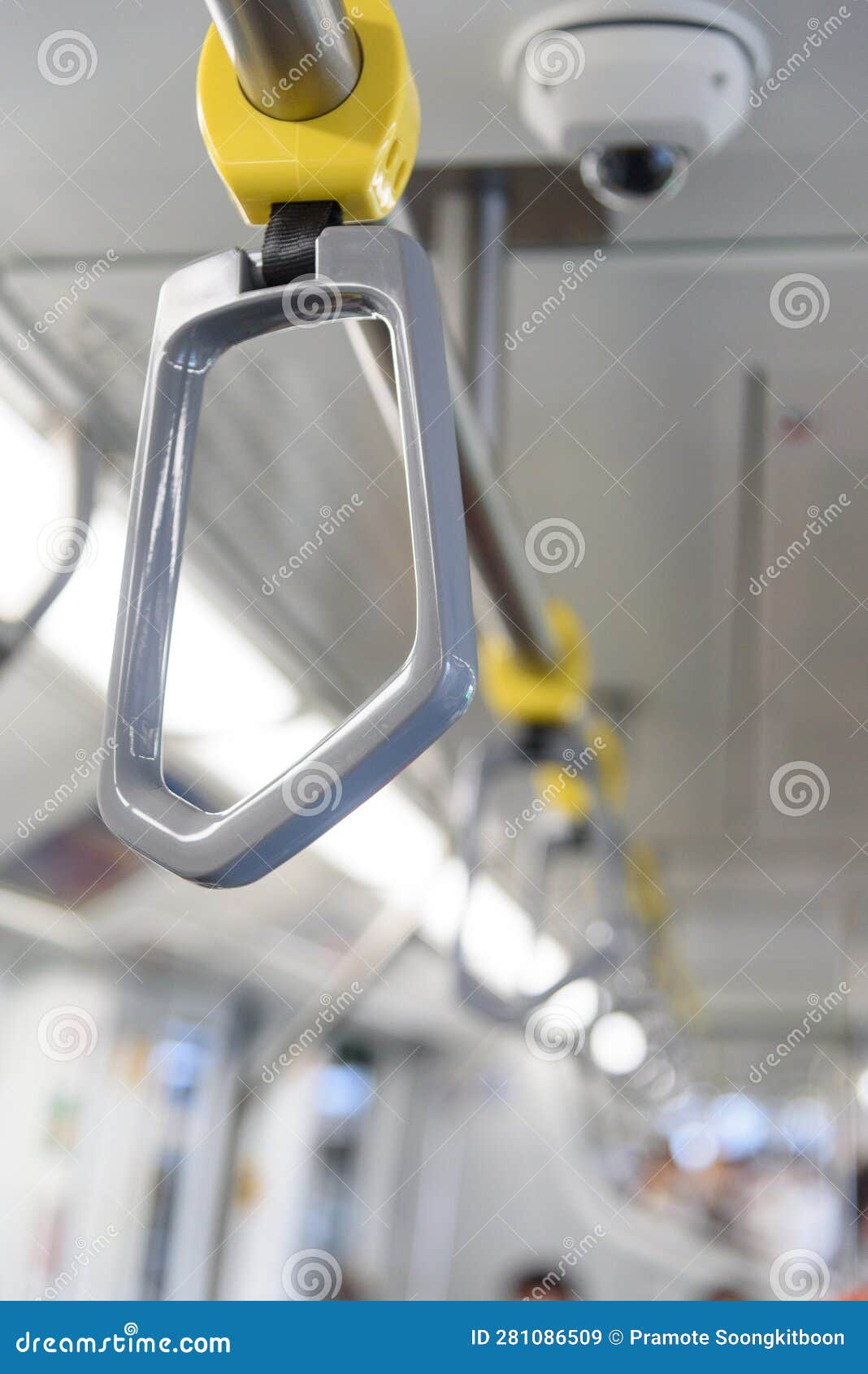 Handle in Train in Sky Train for Transport Stock Image - Image of white ...