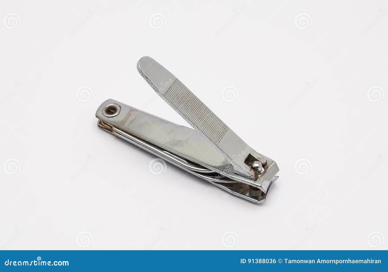 Closeup To Opened Dirty Rusty Nail Clipper, Isolated Stock Photo ...