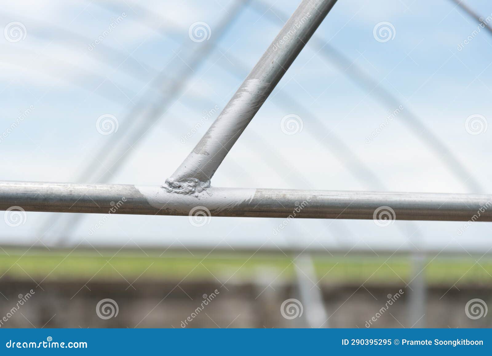 Painted the Weld Pipe Steel for Protect from Rust Stock Image - Image ...