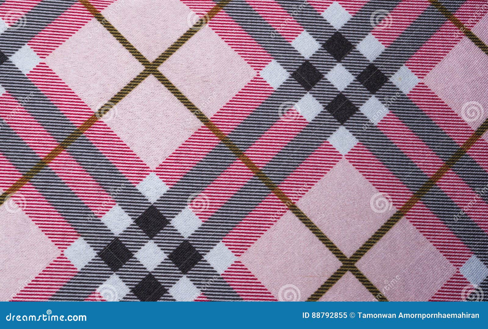 Closeup To Square Shaped and Oblique Line Pattern on Fabric Background ...