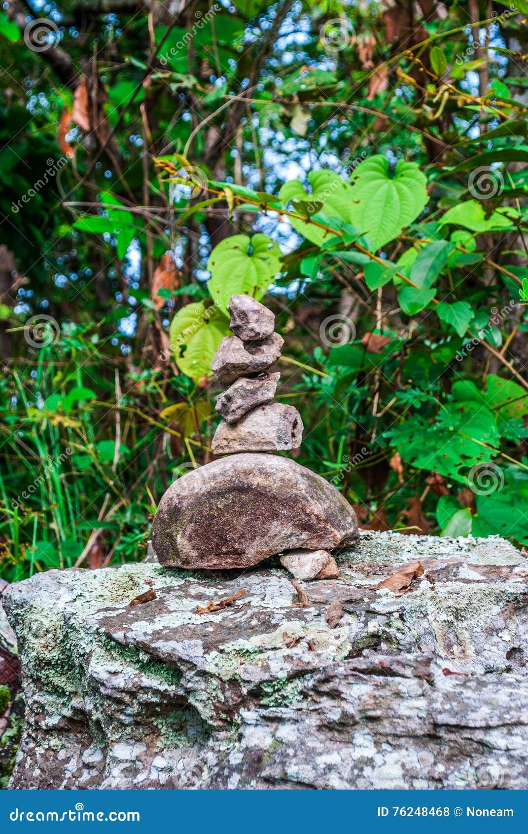 Closeup To Stack of Stone in Forest [Zen Concept] Stock Photo - Image ...