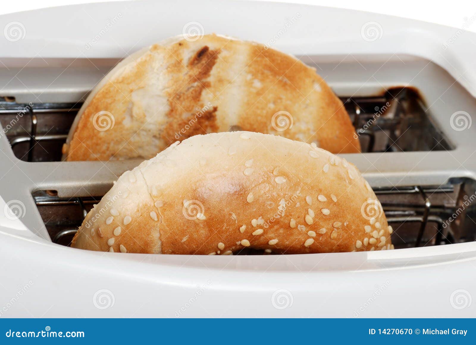 Closeup toasted bagel stock photo. Image of morning, eating - 14270670