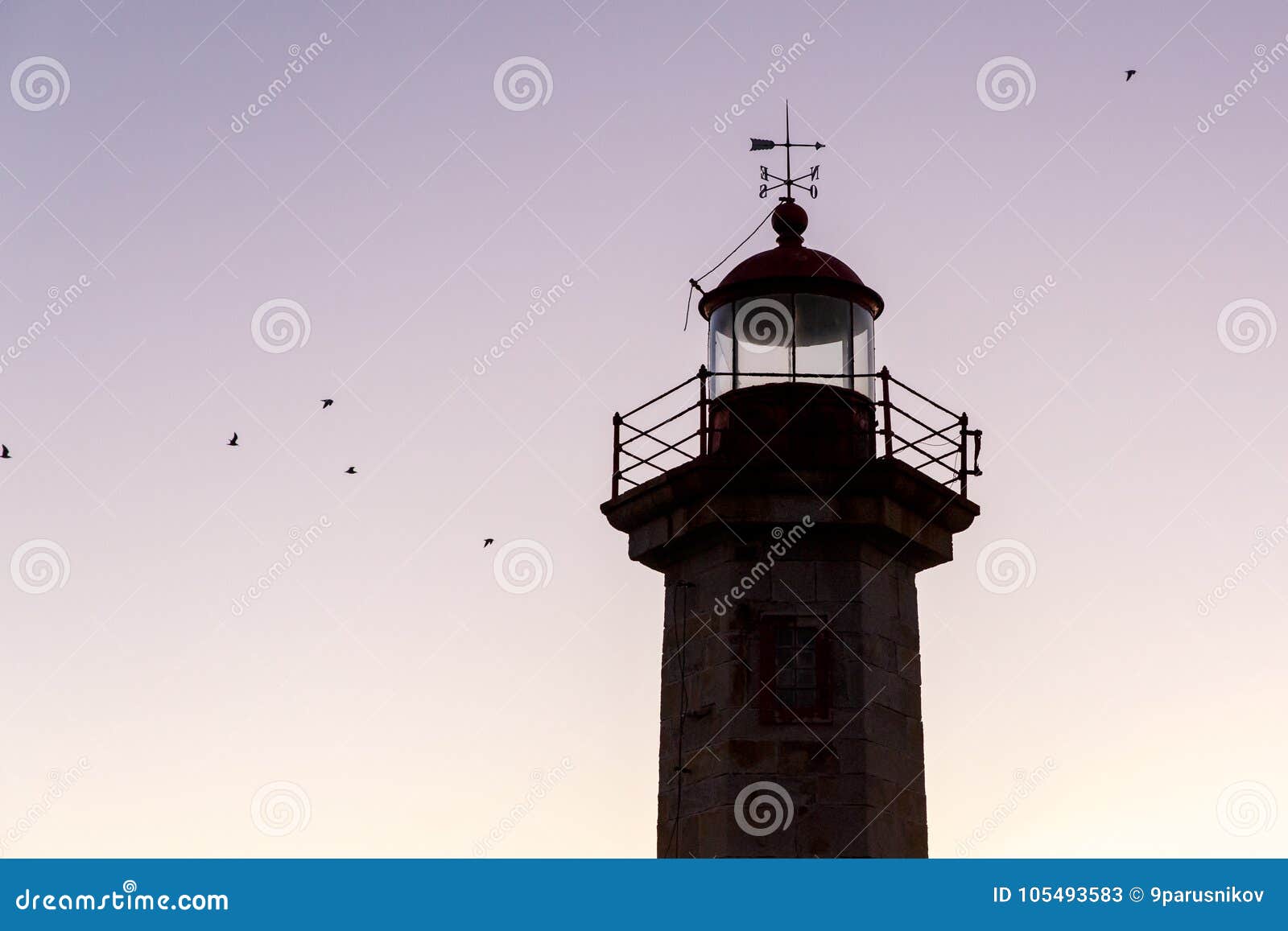 Closeup of the Top of a Lighthouse Against Sky Stock Image - Image of ...