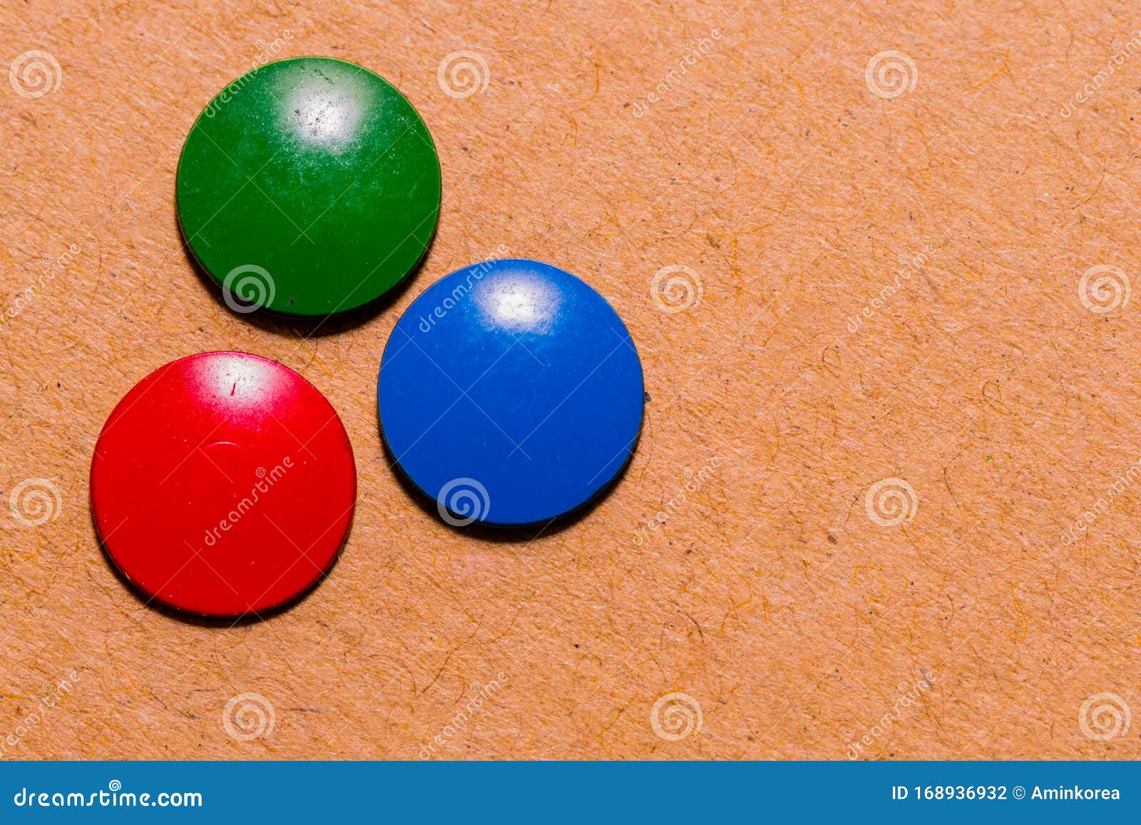 Top of three thumb tacks stock photo. Image of post - 168936932