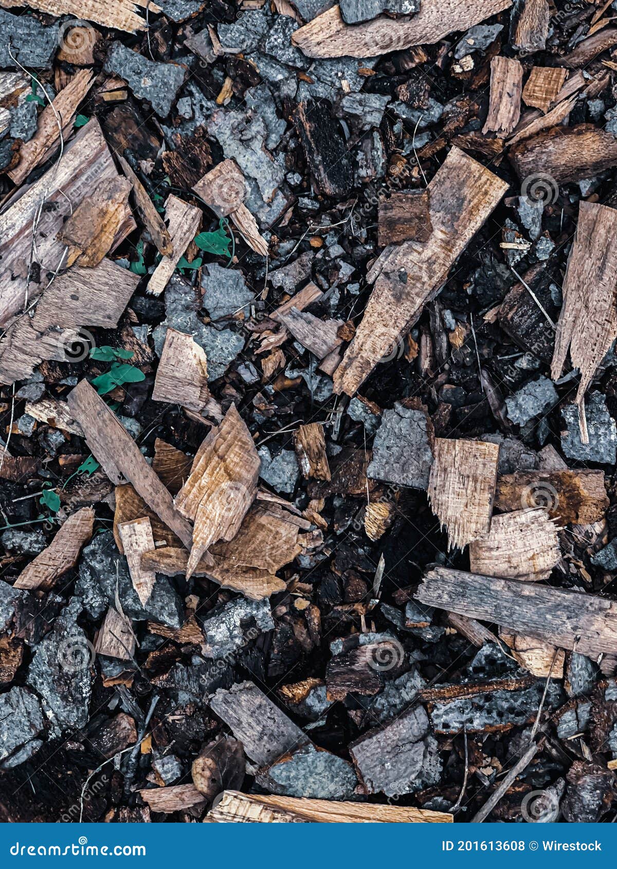 Closeup Top View of Burnt Down Rubble and Debris Stock Photo - Image of ...