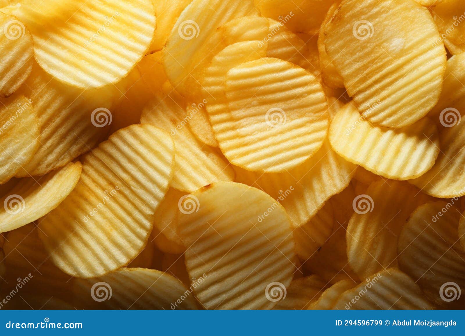 Closeup Top View of Crispy Potato Chips Creating a Textured Background ...