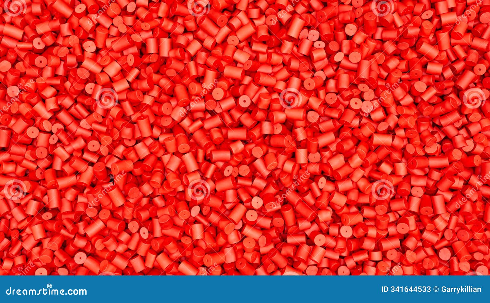 Closeup Top View of Red Plastic Polypropylene Granules, Masterbatch ...