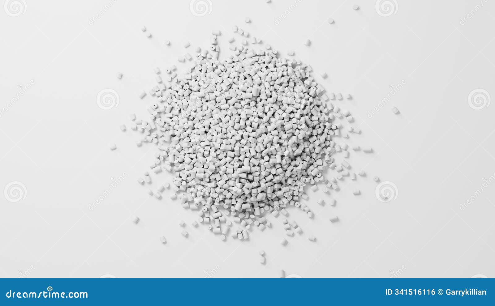 Closeup Top View On White Plastic Polypropylene Granules Heap Centered ...