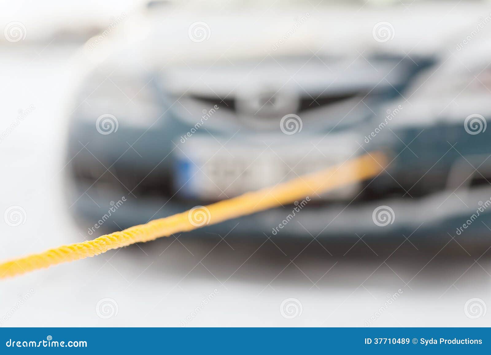 Closeup of Towed Car with Towing Rope Stock Image - Image of safety ...