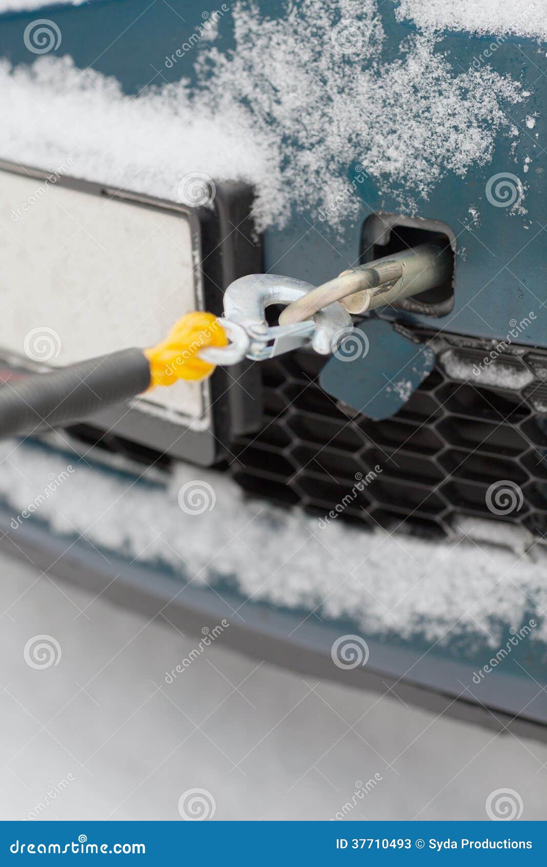 Closeup of Towed Car with Towing Rope Stock Image - Image of crash ...