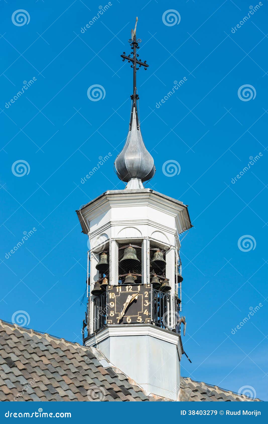 Closeup of a Tower with Carillon and Clock Stock Image - Image of ...
