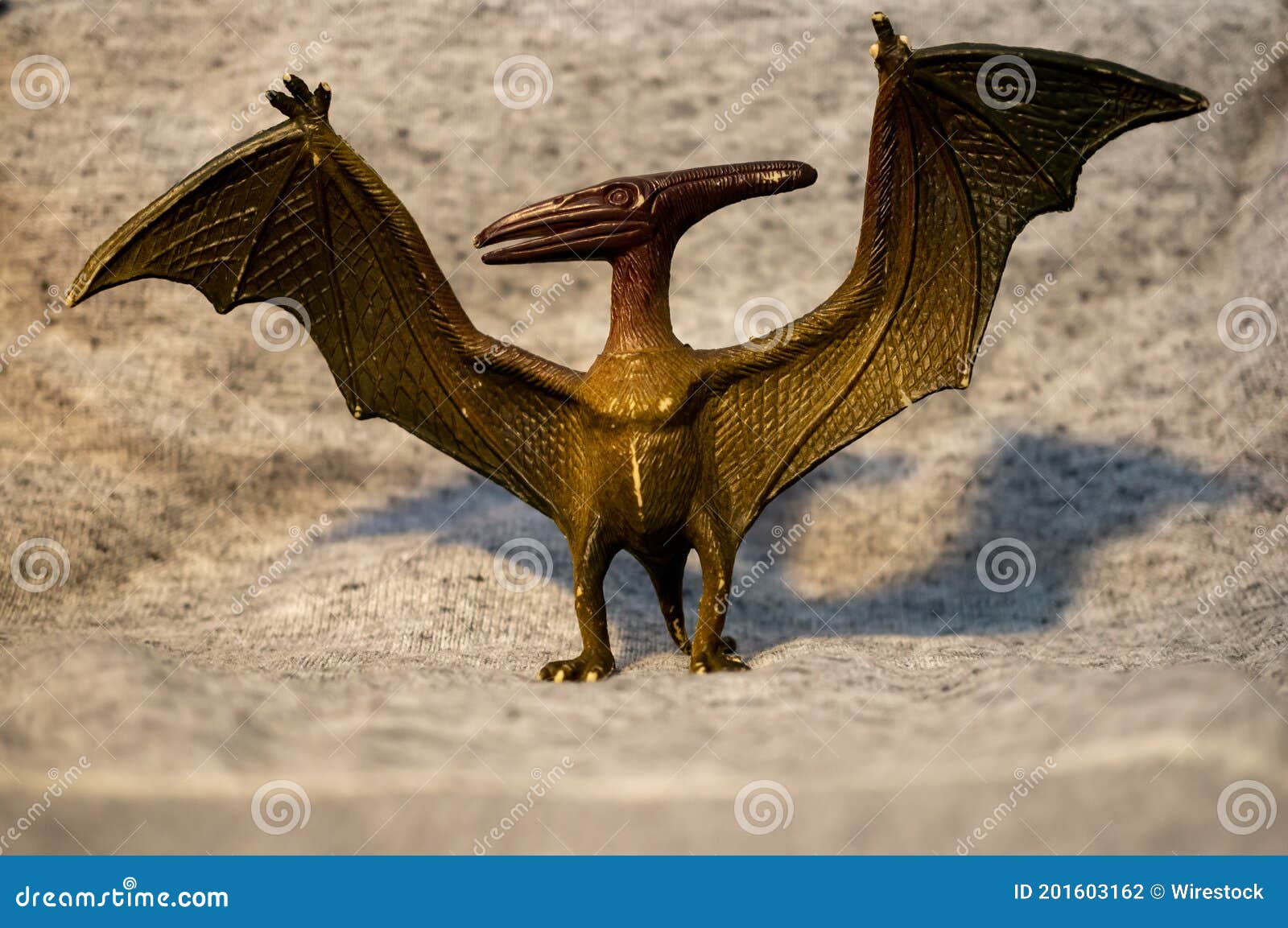Closeup of a Toy Figurine of a Pterosaur Stock Photo - Image of ...