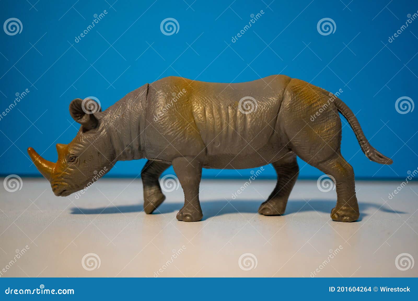 Closeup of a Toy Figurine of a Rhino Stock Photo - Image of animal ...
