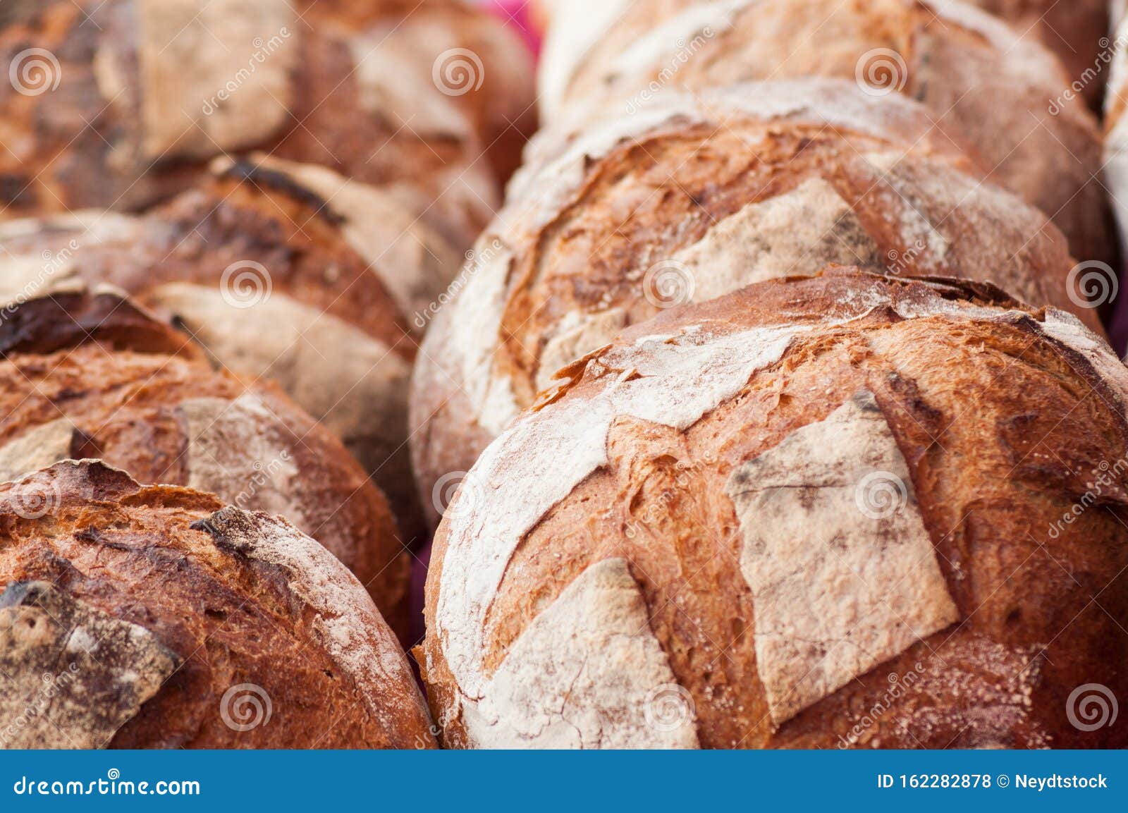 Traditional Bread Pile at the Market Stock Photo - Image of health ...