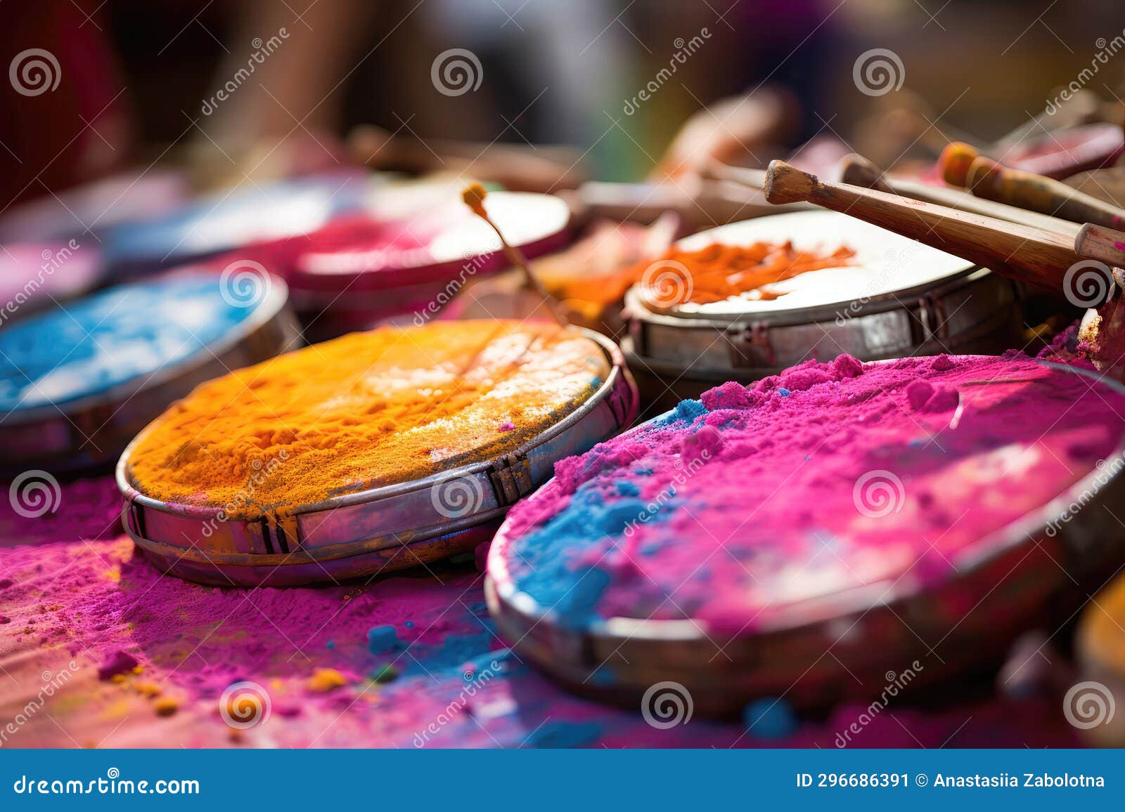 Closeup of Traditional Holi Musical Instruments Playing. Generative AI ...