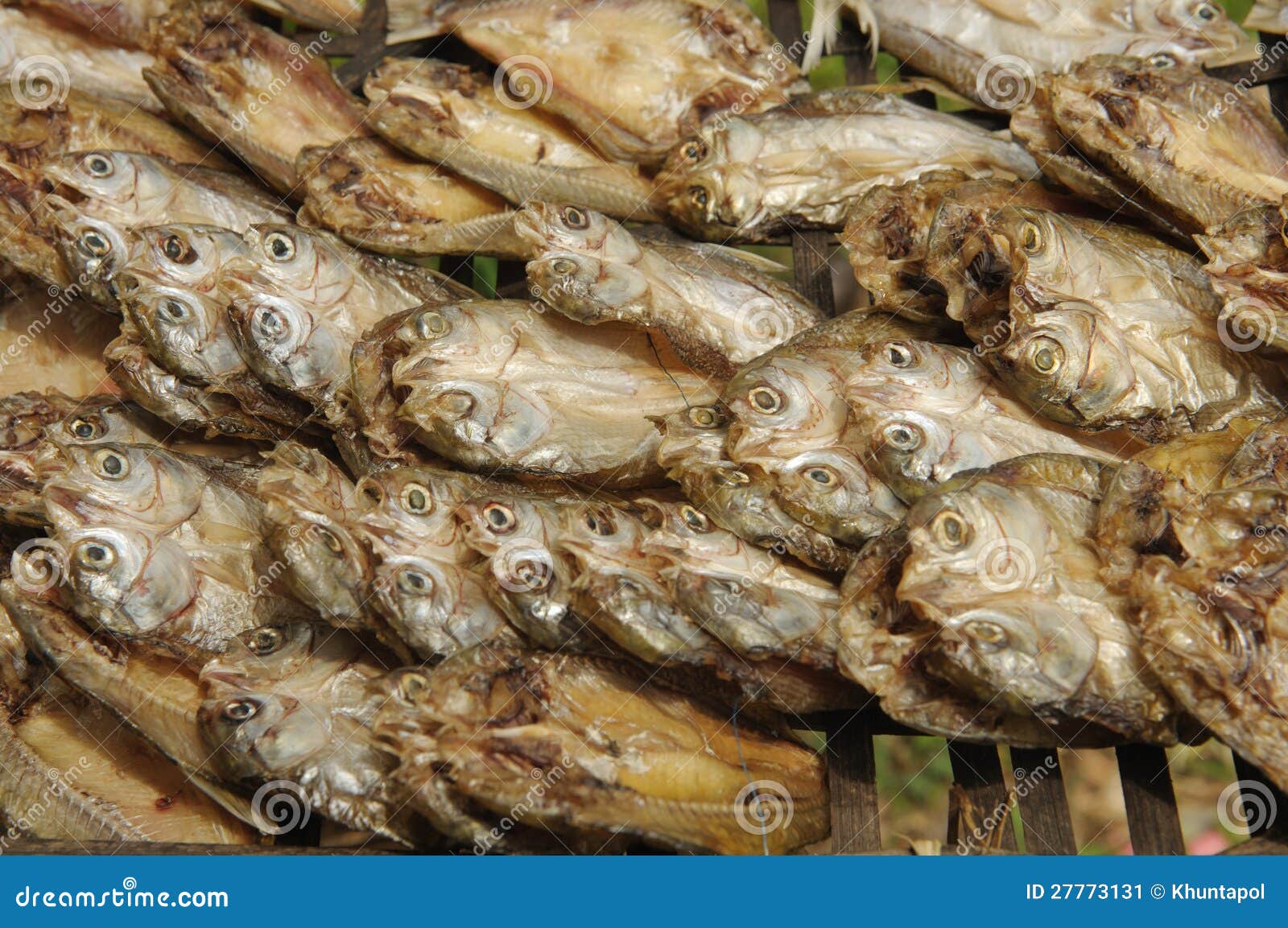 Closeup Traditional Solar Dried Fish Stock Image - Image of texture ...