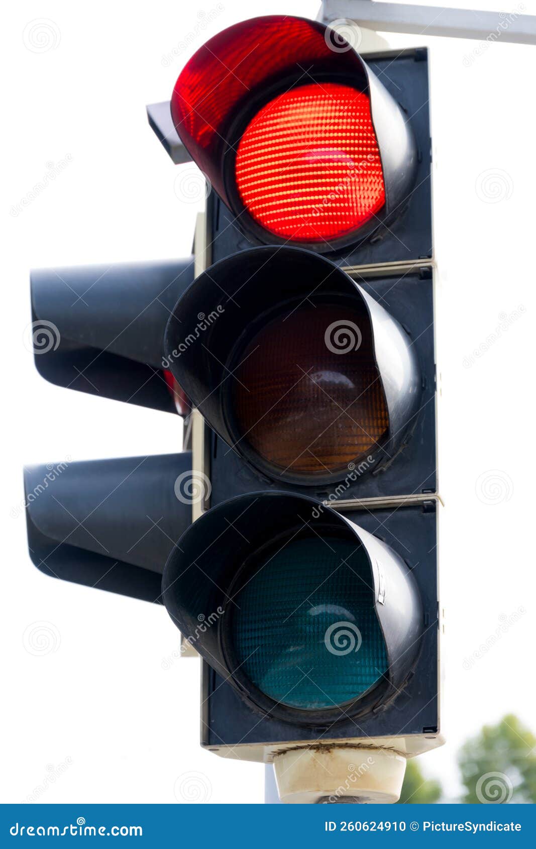 Closeup Traffic Light Showing Red Light Concept Stock Photo - Image of ...