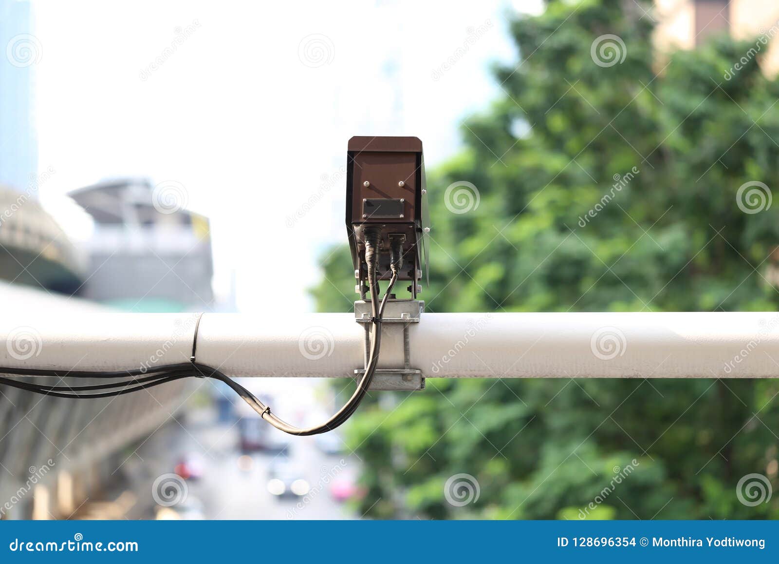 Closeup of the Traffic Security Camera of Cctv Camera on the Road in ...