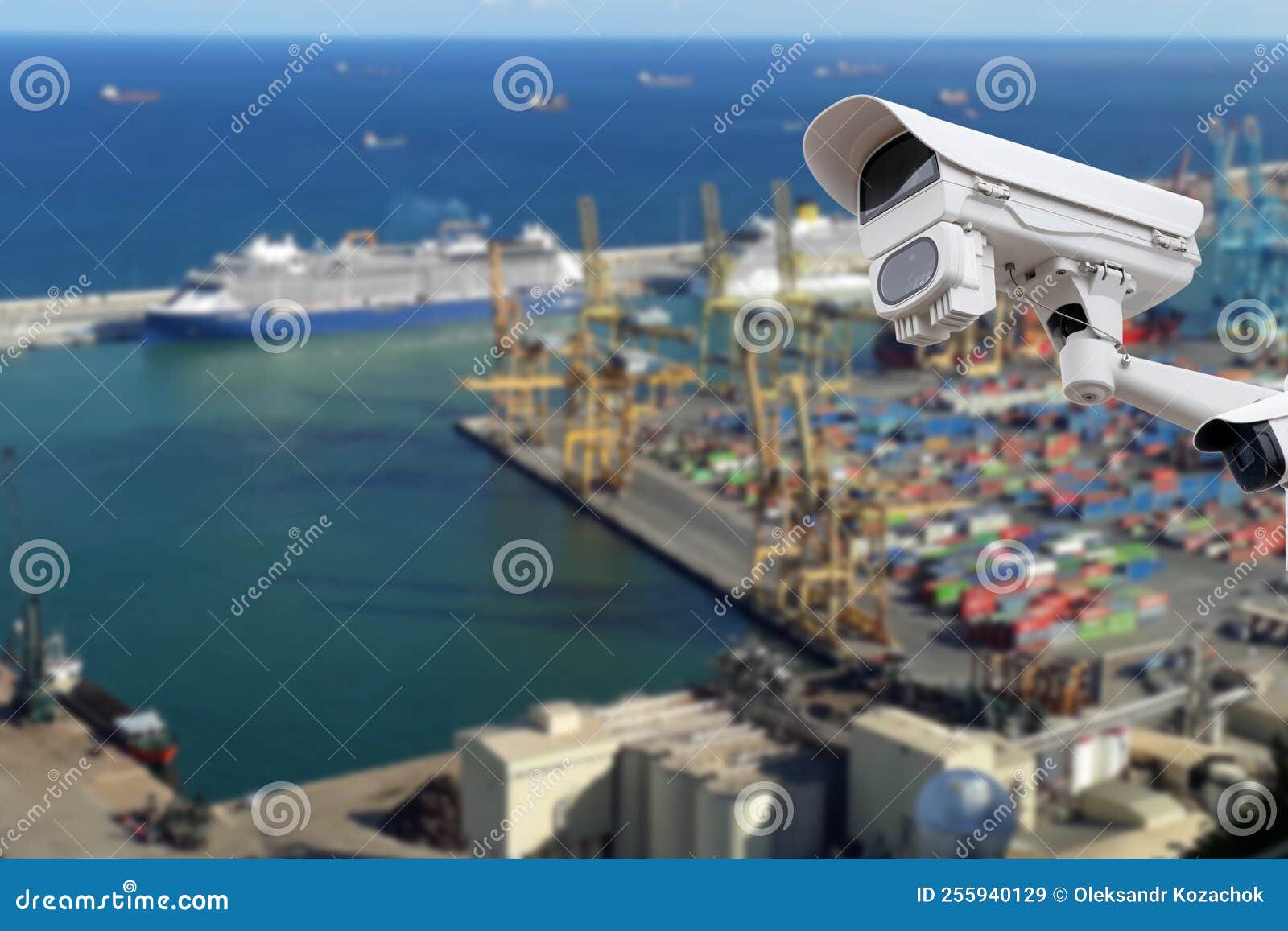 Closeup of Traffic Security Camera Surveillance (CCTV) on the Port ...