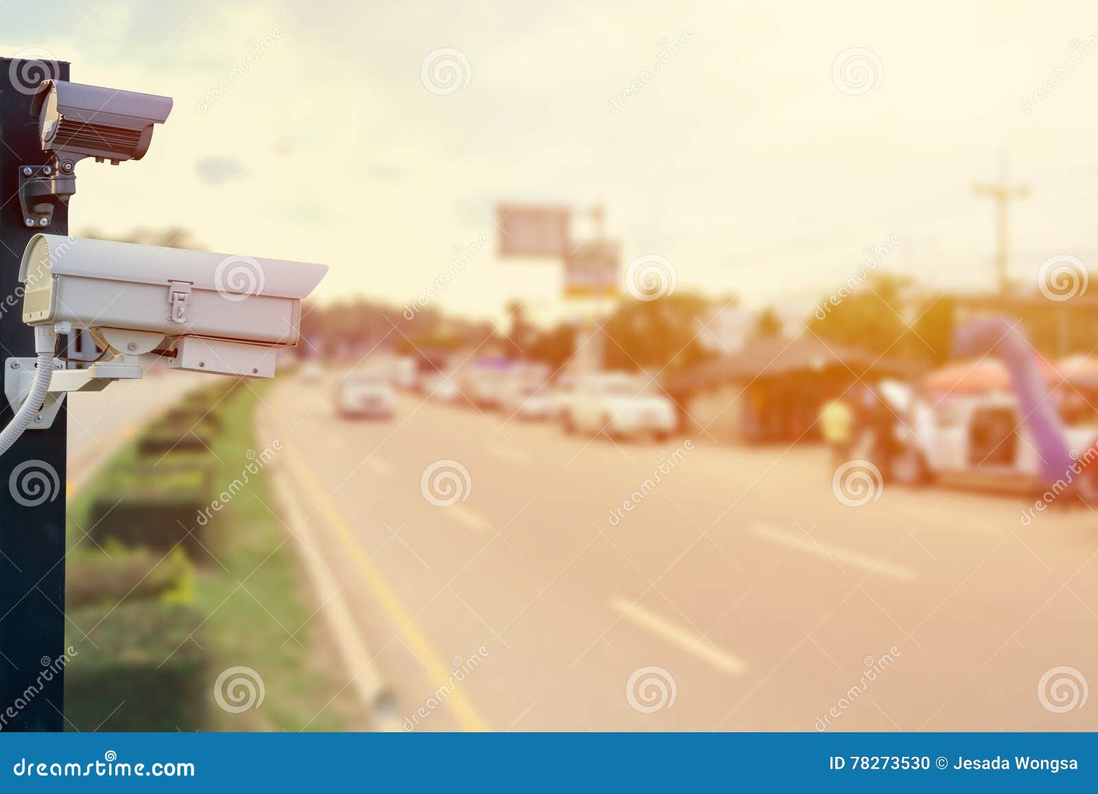 Closeup of Traffic Security Camera Surveillance CCTV on the Road Stock ...