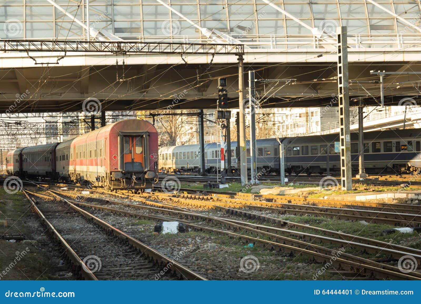 Closeup of Train Entering into a Rail Station in Romania Stock Image ...