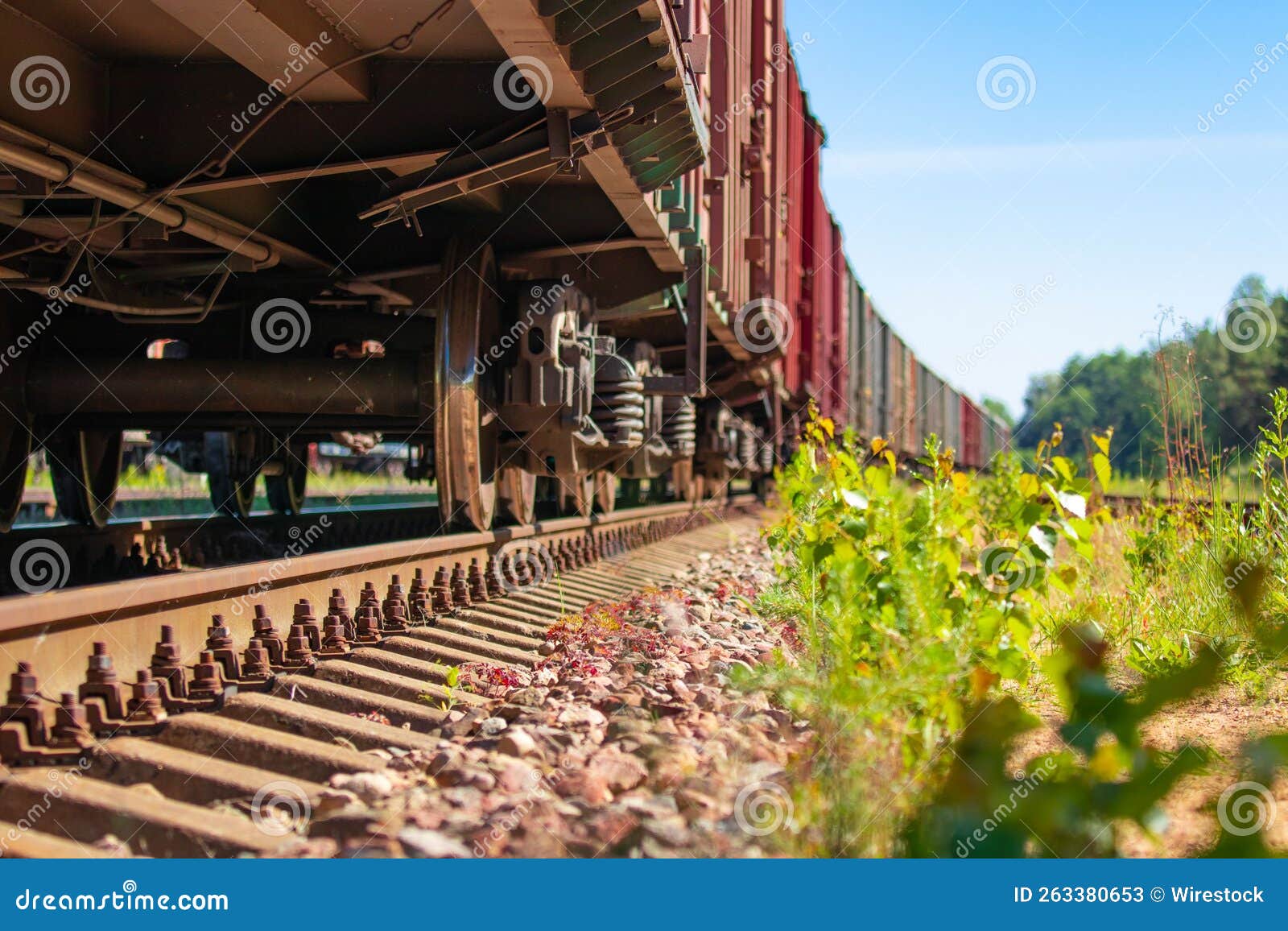 Closeup of Train Wagons on Railway Stock Image - Image of beautiful ...