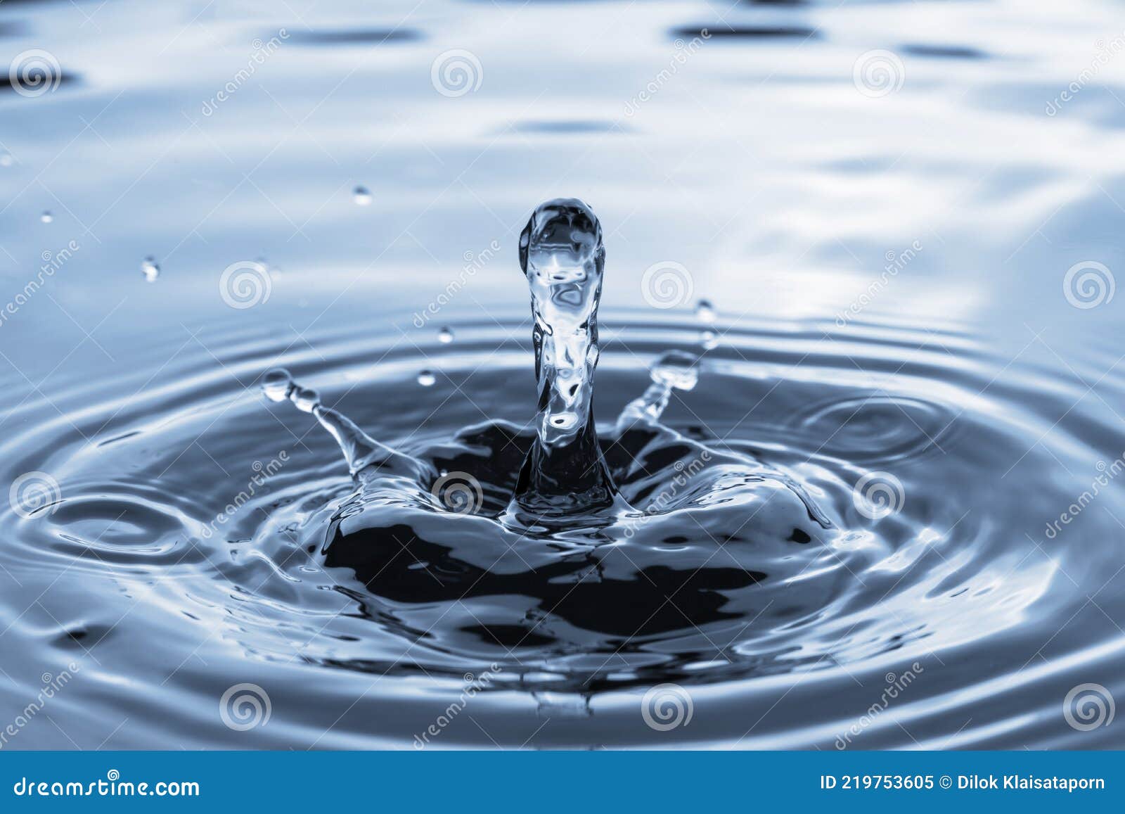 Closeup of Transparent Water Droplet on Water Ring Surface , Natural ...