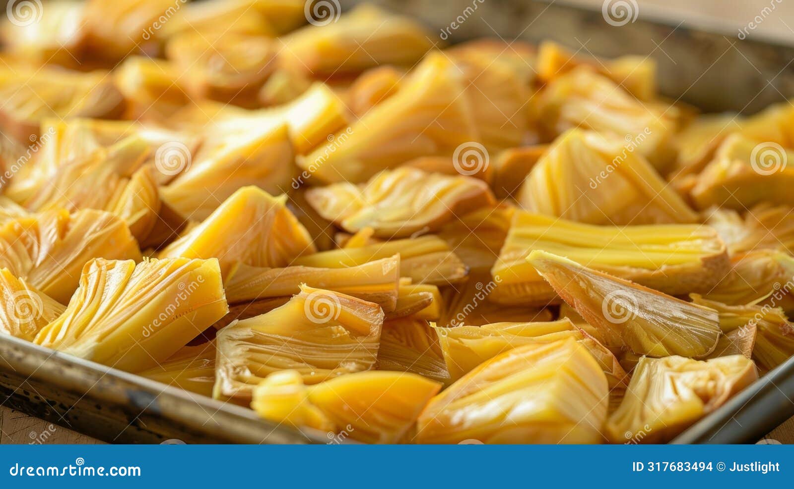 A Closeup of a Tray of Dehydrated Jackfruit a Popular Tropical Fruit ...