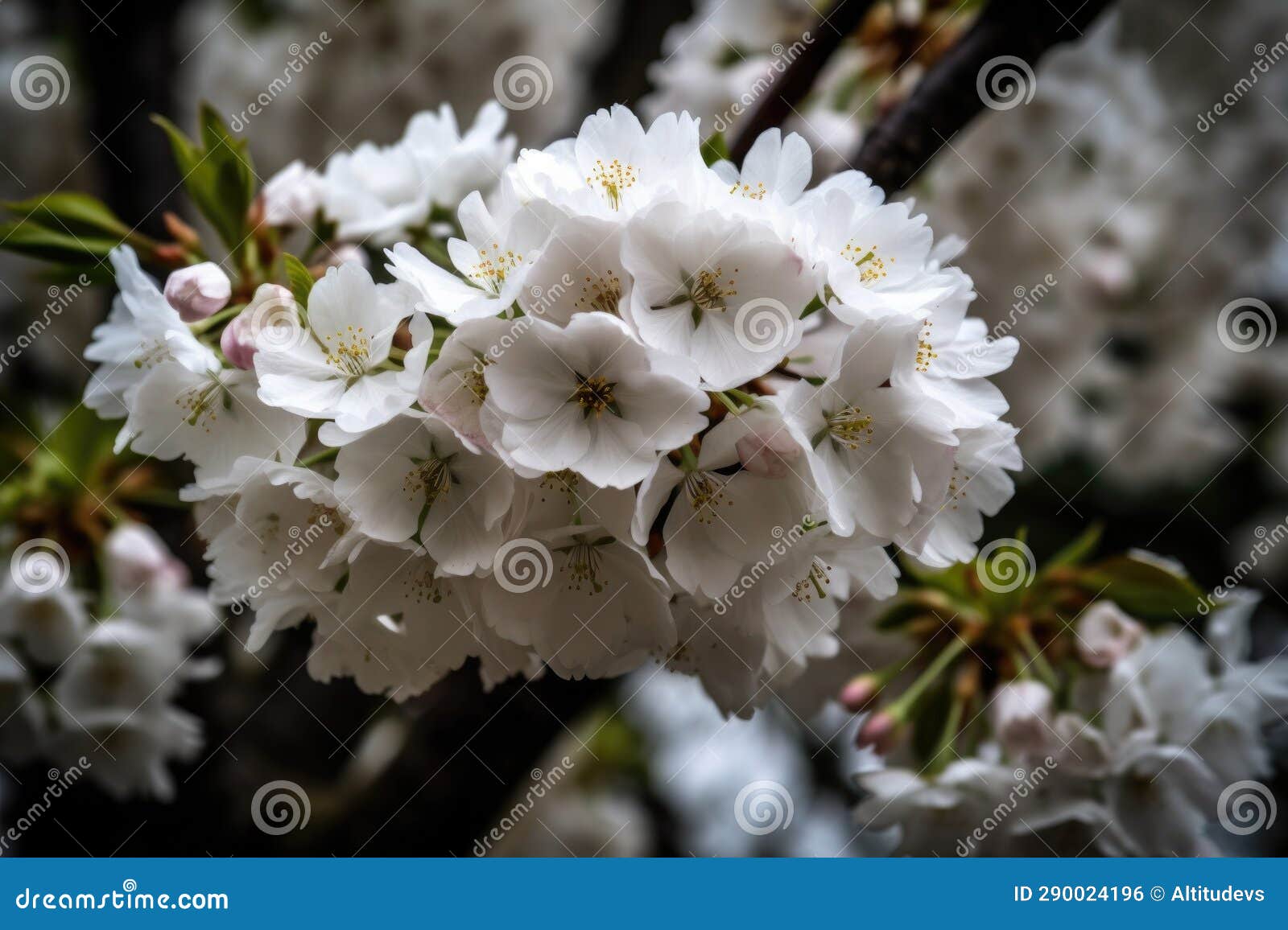 Closeup of a Tree with Sweet Smelling Cherry Blossoms on Branches Stock ...