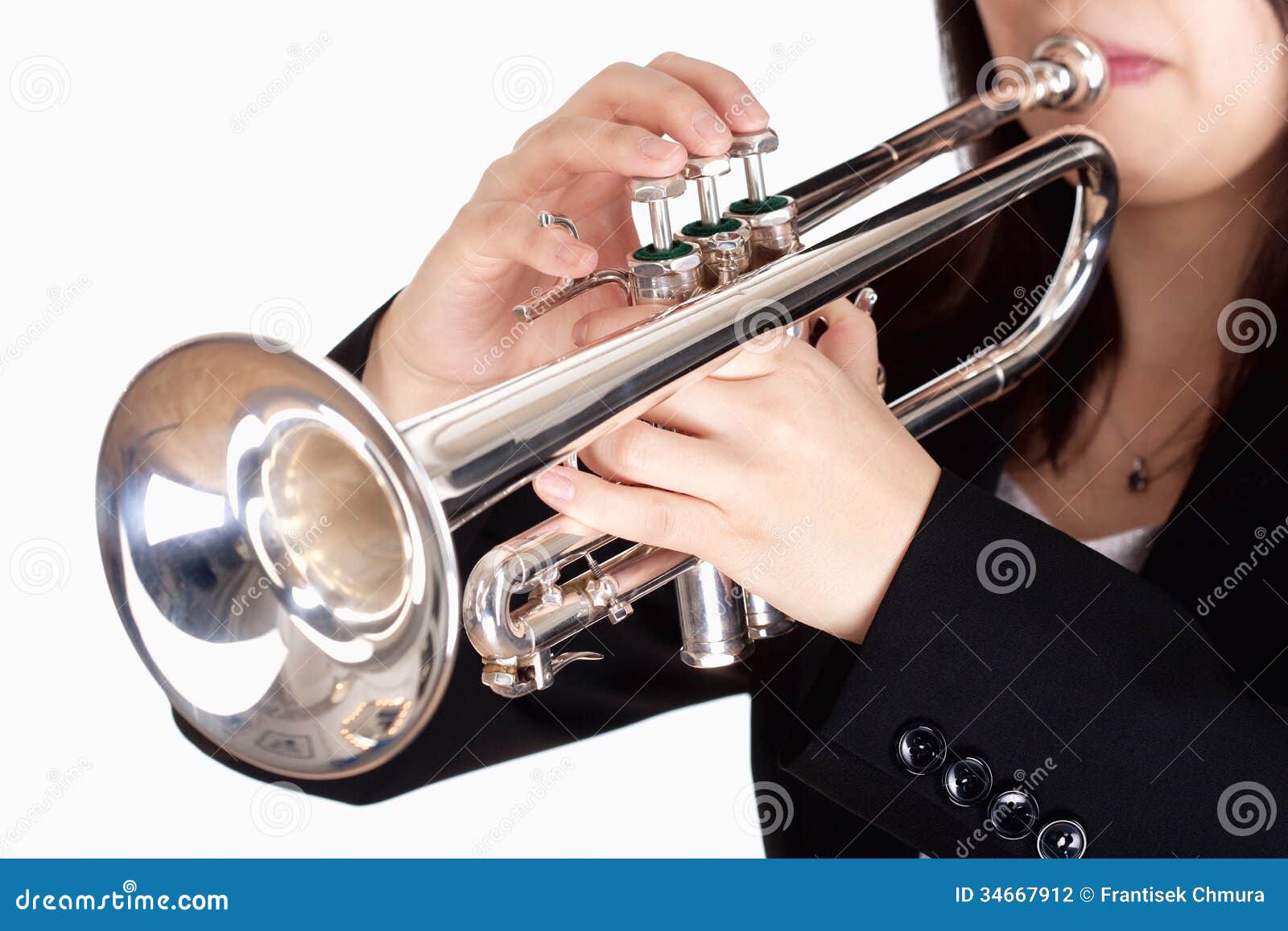 Closeup Of A Trumpet And Sheet Of Music With Notes. Royalty-Free Stock ...