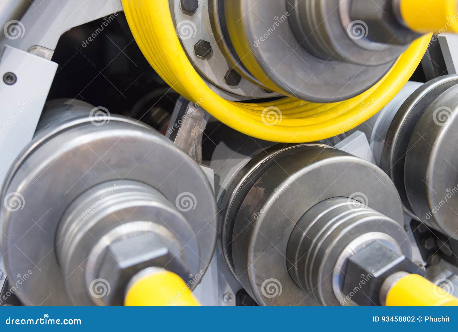 Closeup of the Tube / Pipe Roll Forming Machine Stock Photo - Image of ...