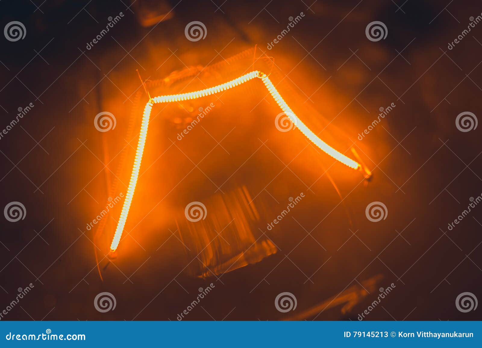 Closeup Tungsten Filaments Core Wire Stock Image - Image of fire ...