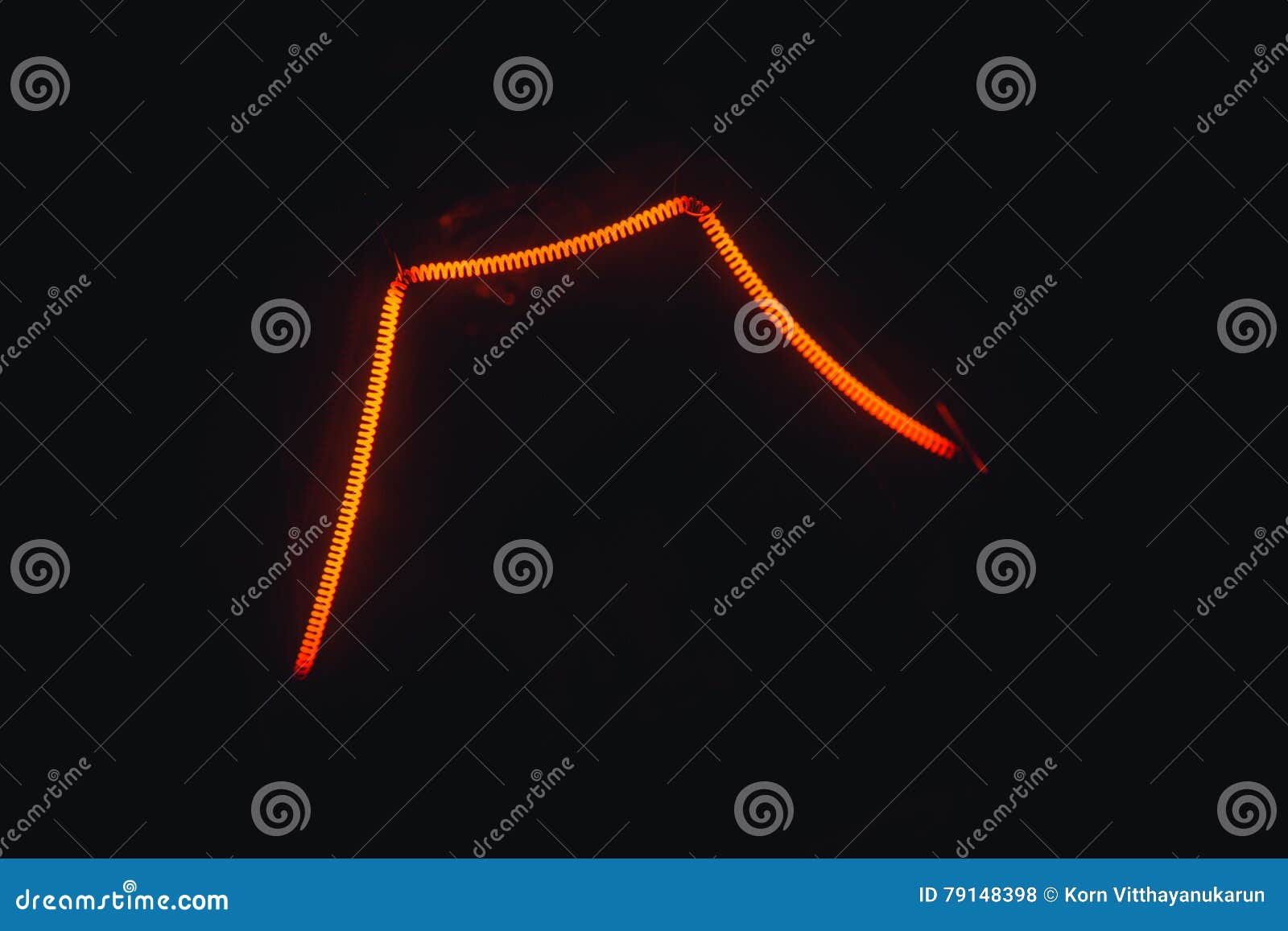 Closeup Tungsten Filaments Core Wire in Light Bulb. Stock Photo - Image ...