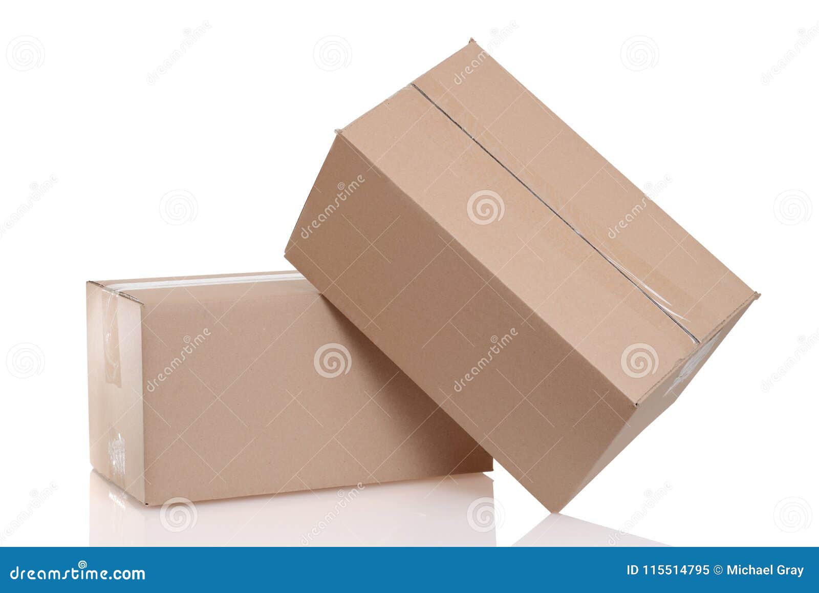 Closeup Two Cardboard Boxes Stock Image - Image of board, moving: 115514795