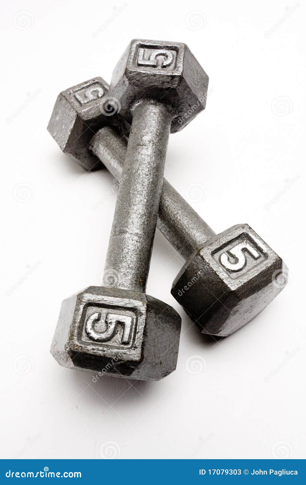 Closeup Two Hand Weights Isolated White Background Stock Image - Image ...