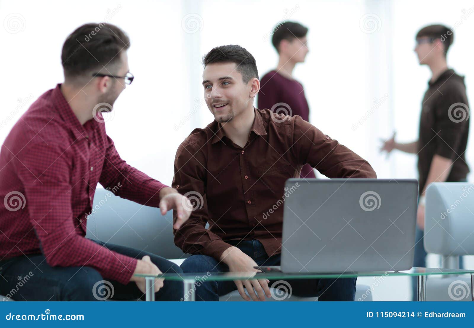 Two Men Working on Laptop in the Office. Stock Photo - Image of ...