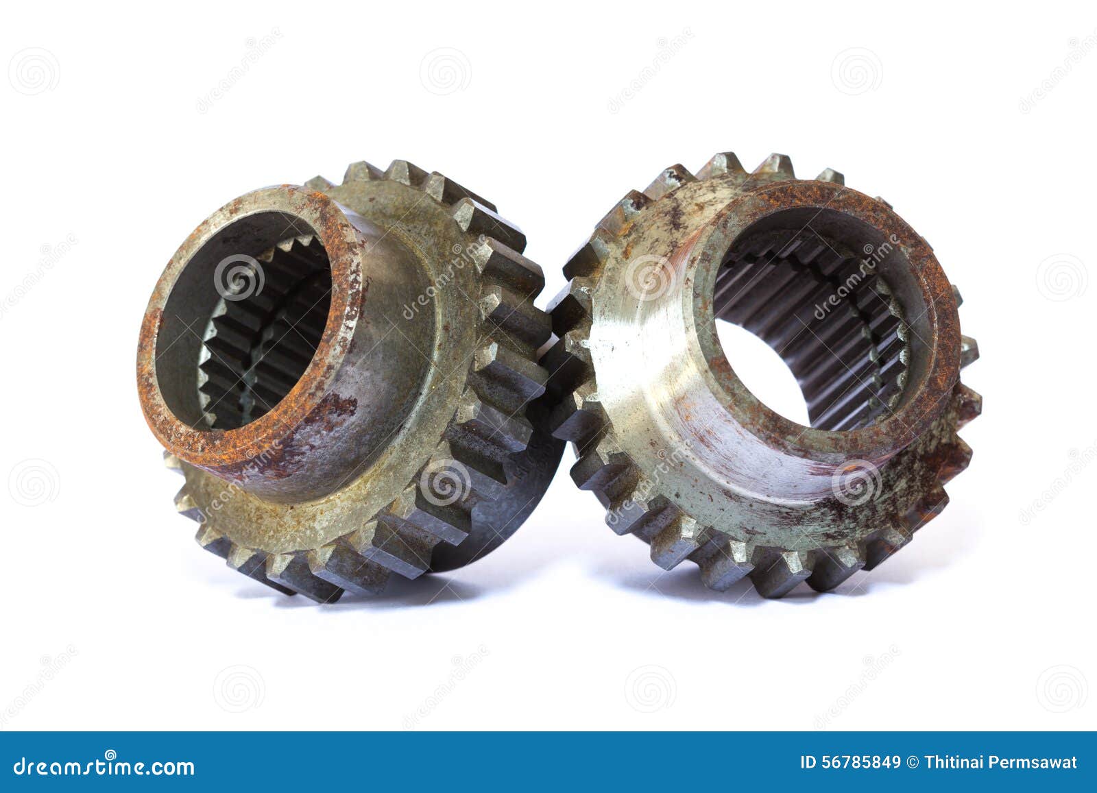 Closeup of Two Metal Cog Gears Stock Image - Image of binding ...